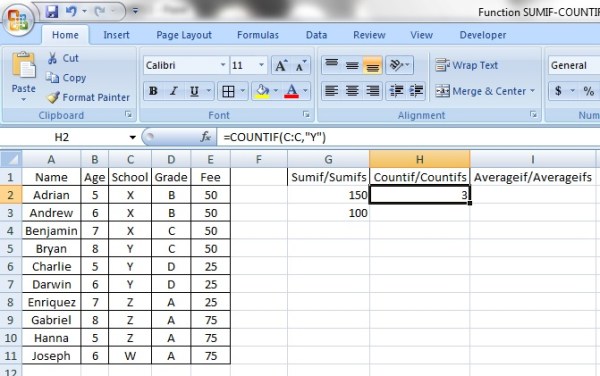 Functions 8: SUMIF, COUNTIF & AVERAGEIF – excelpunks. Training ...