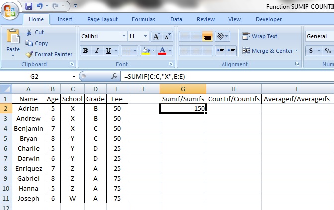 Functions 8: SUMIF, COUNTIF & AVERAGEIF – excelpunks. Training ...